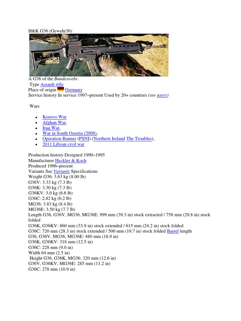 G36 Weapon System | PDF | Telescopic Sight | Rifle