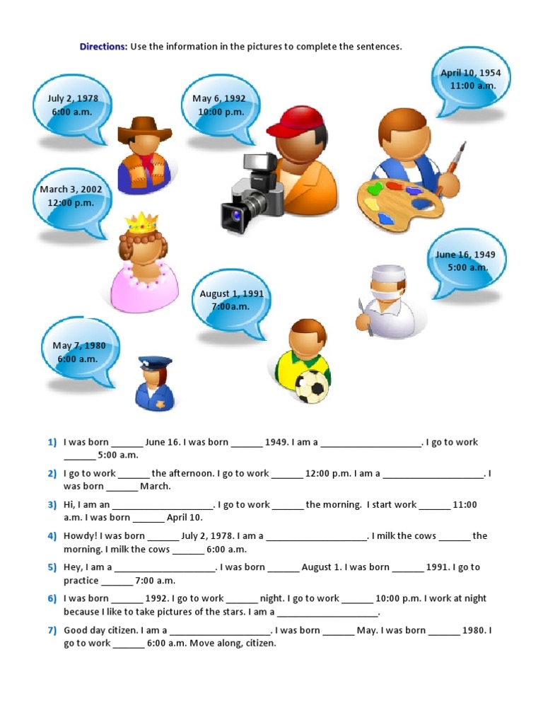 Sentence Completion Using Dates and Times | PDF | Travel | Language ...