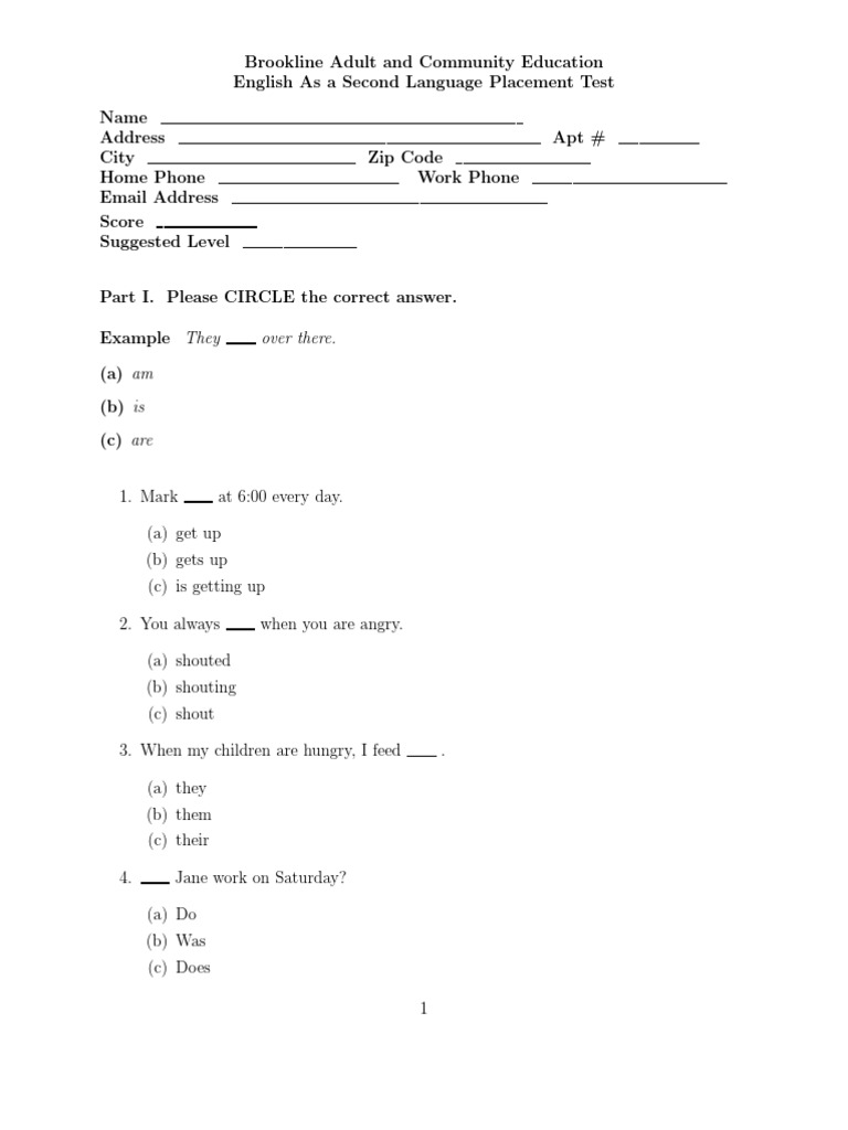 Esl Test | PDF | Leisure