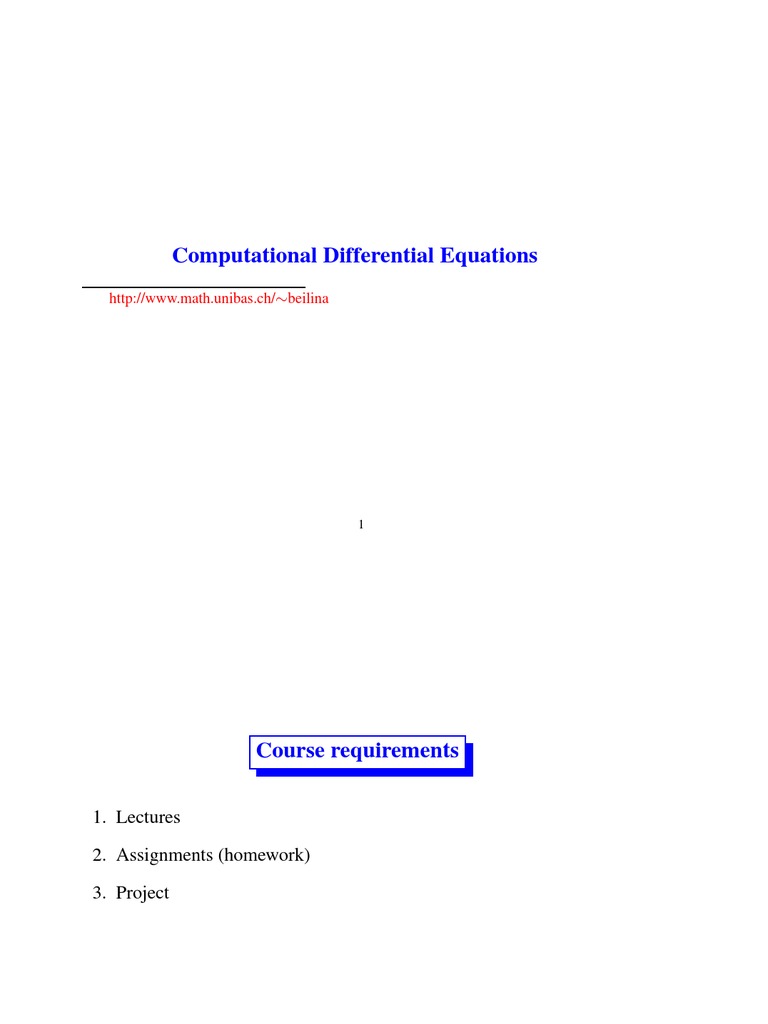 Computational Differential Equations | PDF | Finite Element Method ...