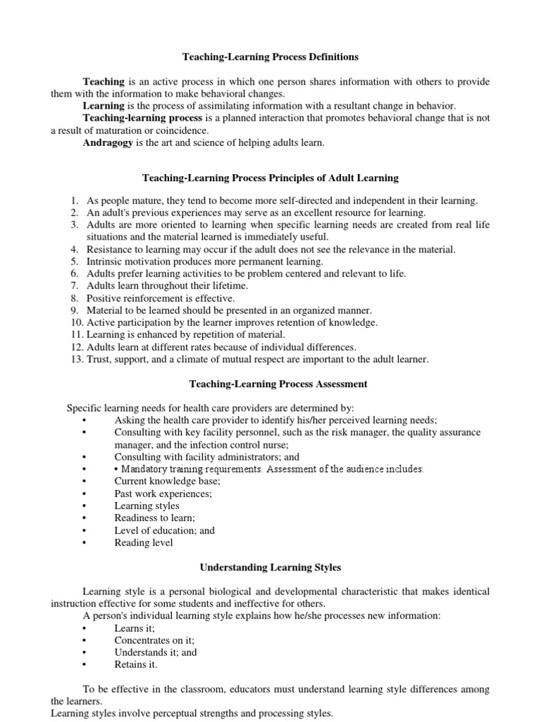 Teaching Learning Process PDF | PDF