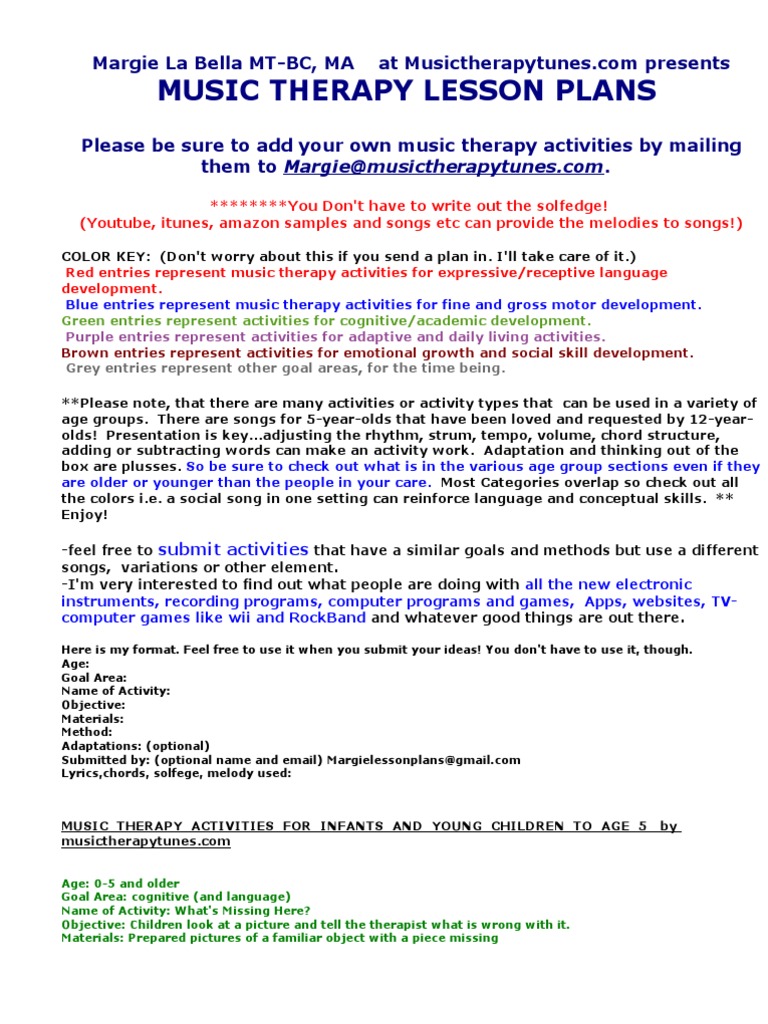 Lesson Plans For Site August 2011gillbold9 PT Font | PDF | Song ...