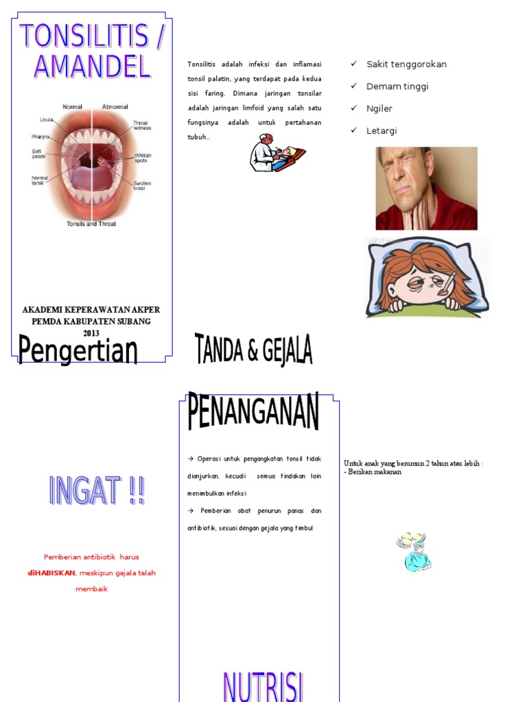 Leaflet Tonsilitis Amandel | PDF