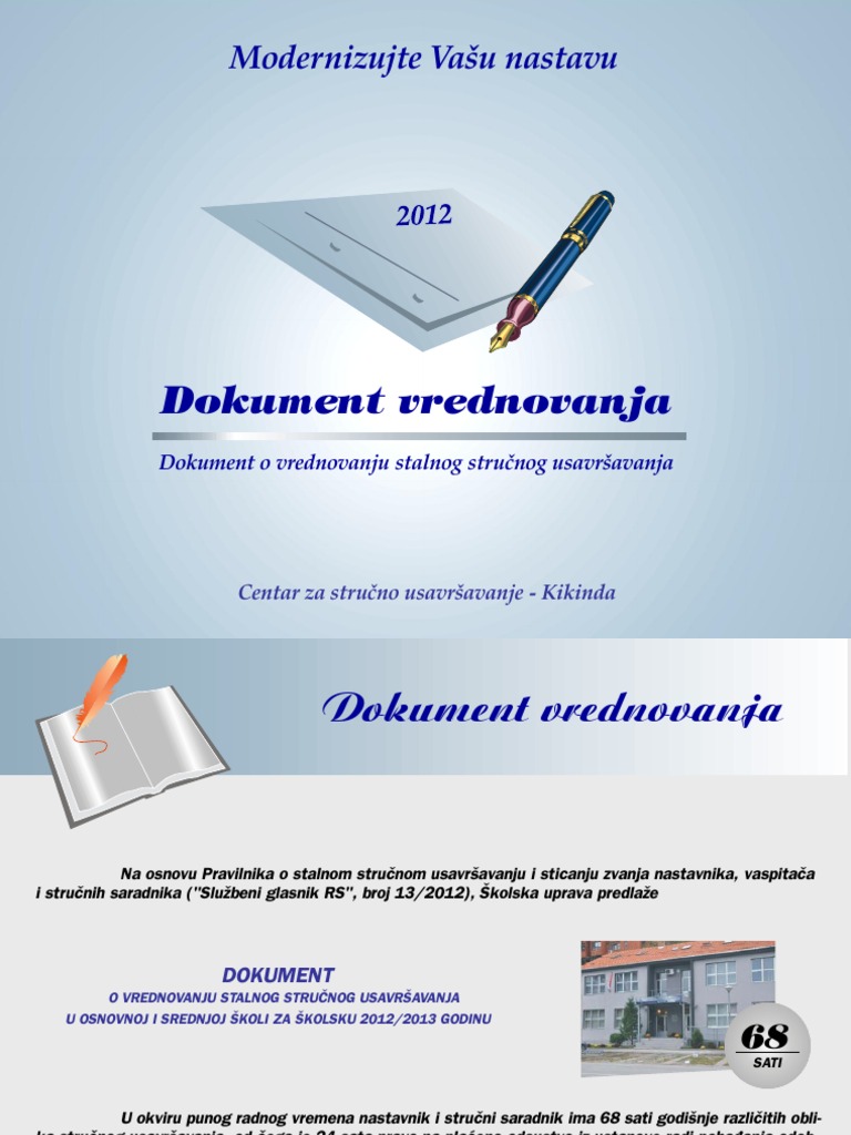 Kako Pripremiti Skolski I Licni Plan Strucnog Usavrsavanja | PDF