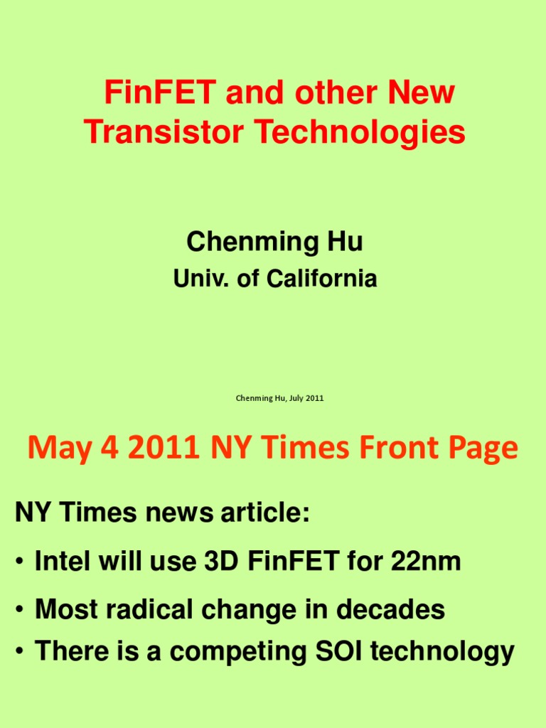 FinFET and Other New Transistor Tech Hu | PDF