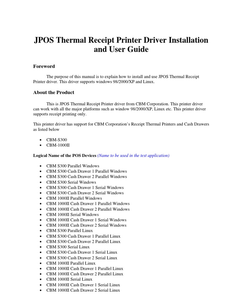 Jpos Guide | PDF | Device Driver | Operating System
