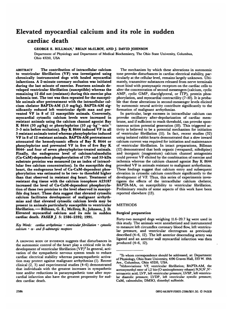 Elevated Myocardial Calcium and Its Role in Sudden Cardiac Death | PDF ...