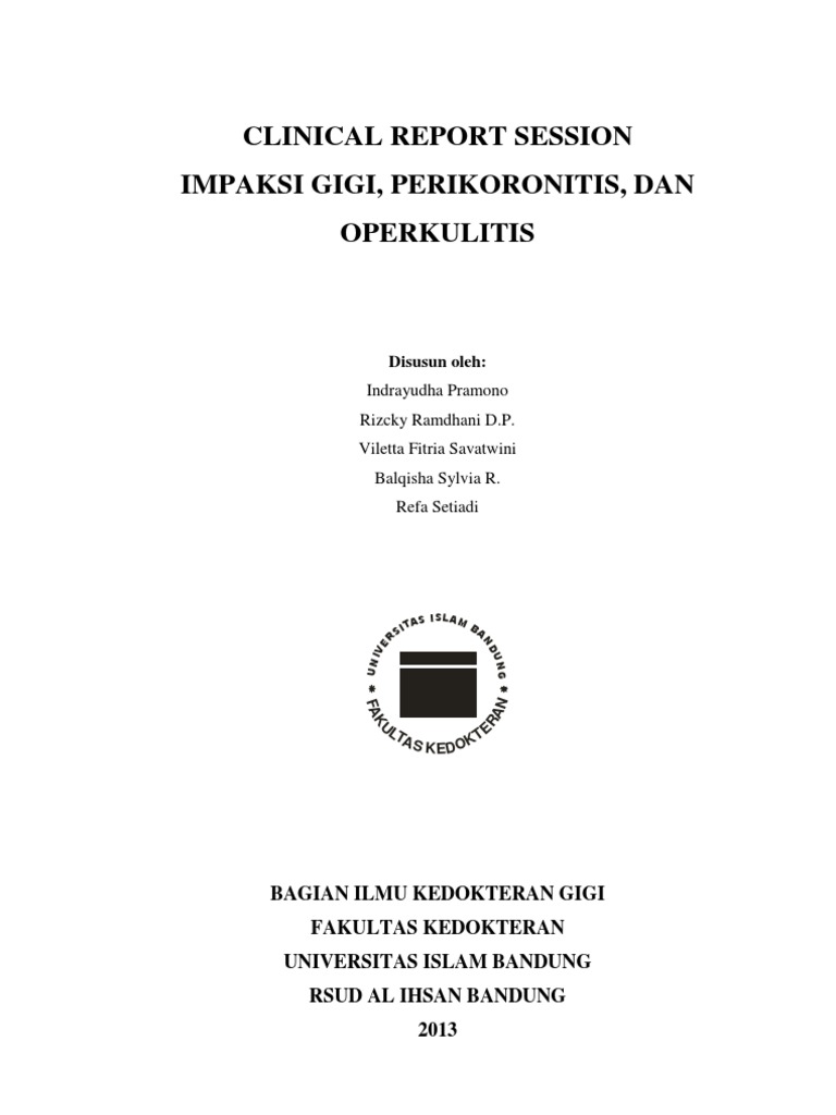 CRS Operkulitis, Perikoronitis Dan Impaksi Gigi | PDF