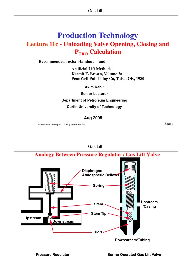 Lecture11c - Basic Gaslift Sec 3 - Opening and Closing and TRO Pressure ...
