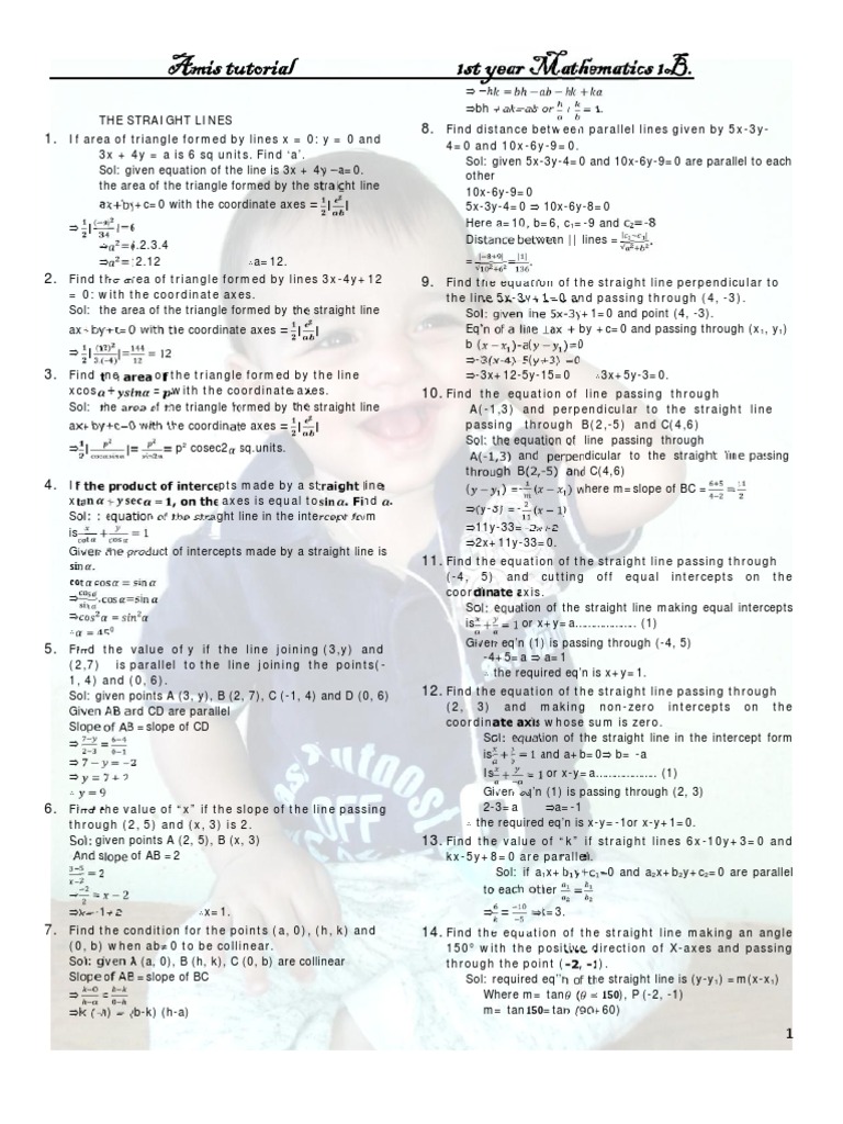 Maths 1b | PDF | Line (Geometry) | Geometric Shapes