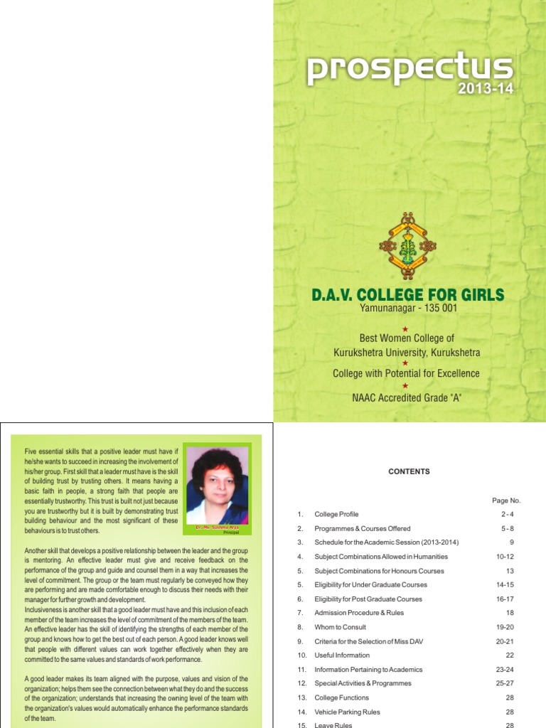 Prospectus | PDF | Bachelor Of Arts | Bachelor's Degree