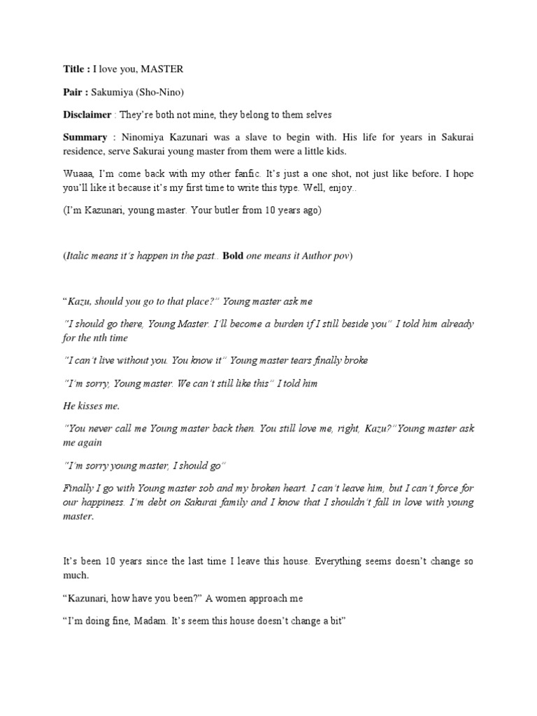 I Love You, MASTER | PDF