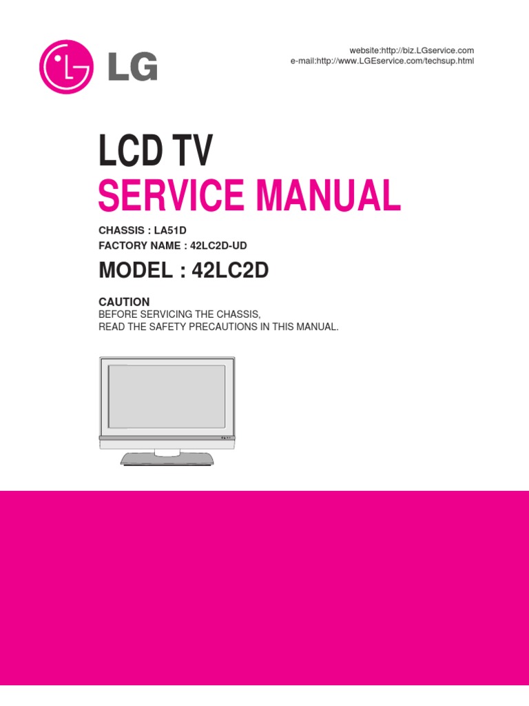 LG 42LC2D Service Manual Overview | PDF | Soldering | Printed Circuit Board