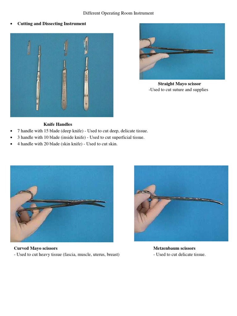 Different Operating Room Instrument | PDF | Anatomy | Surgery