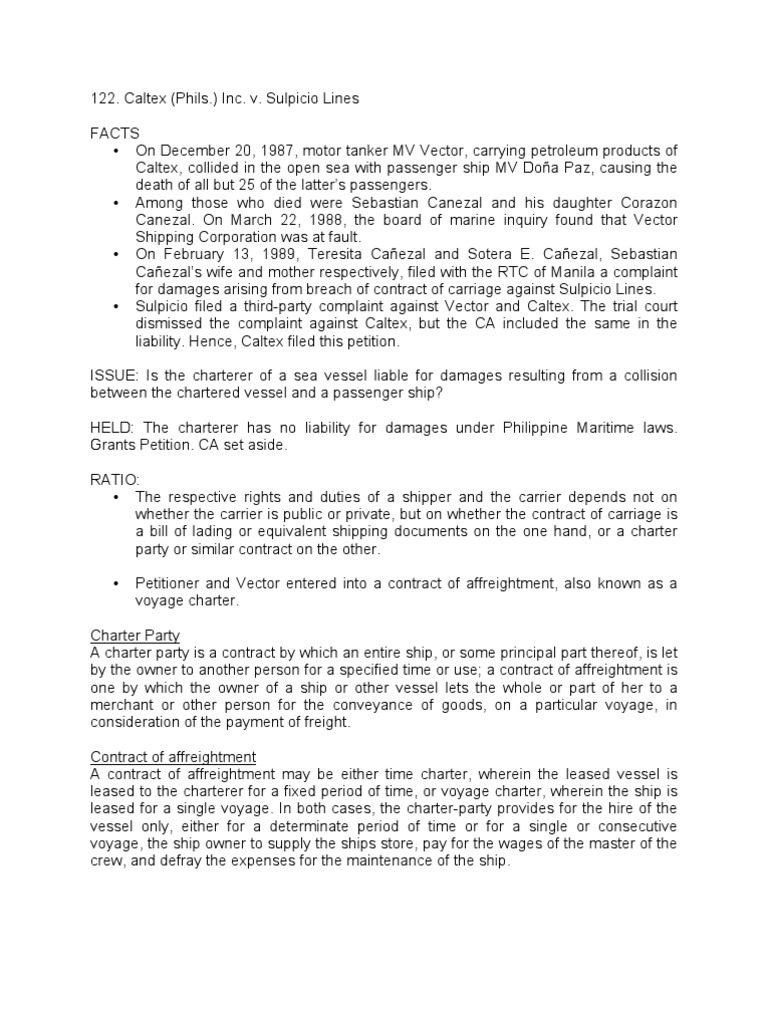 Charter Party Agreements: Distinguishing Between Voyage Charterers and ...