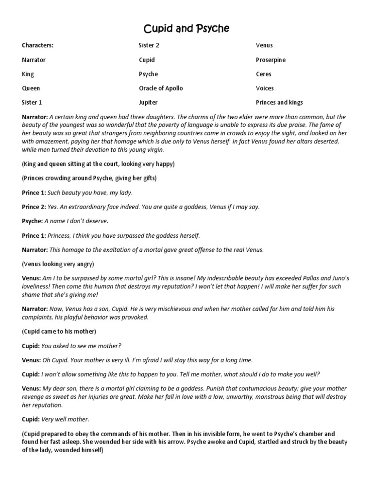 Cupid and Psyche Script | PDF | Cupid | Mythology