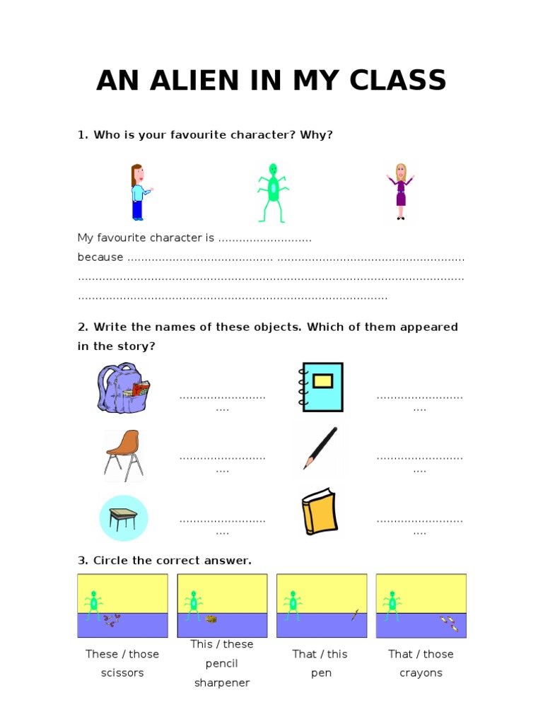 WS - An Alien in My Class | PDF