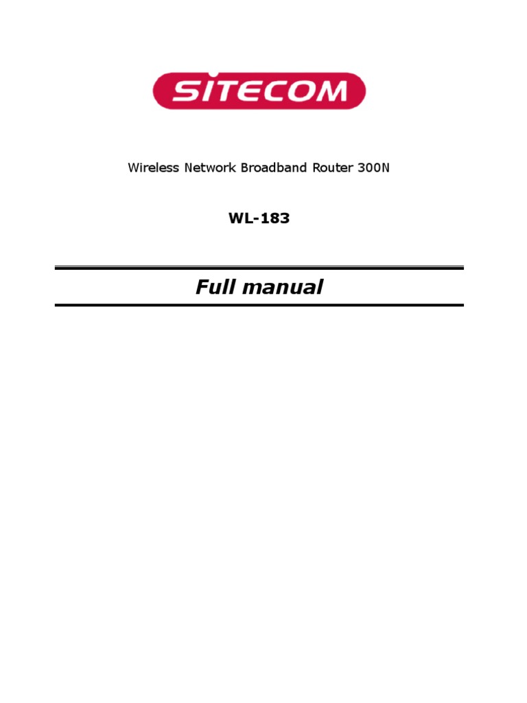 Configuring Sitecom 300N Router Guide | PDF | Wireless Lan | Ip Address