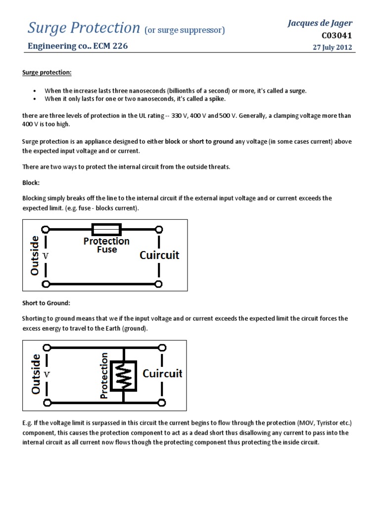 Surge Protection | PDF | Electricity | Power (Physics)