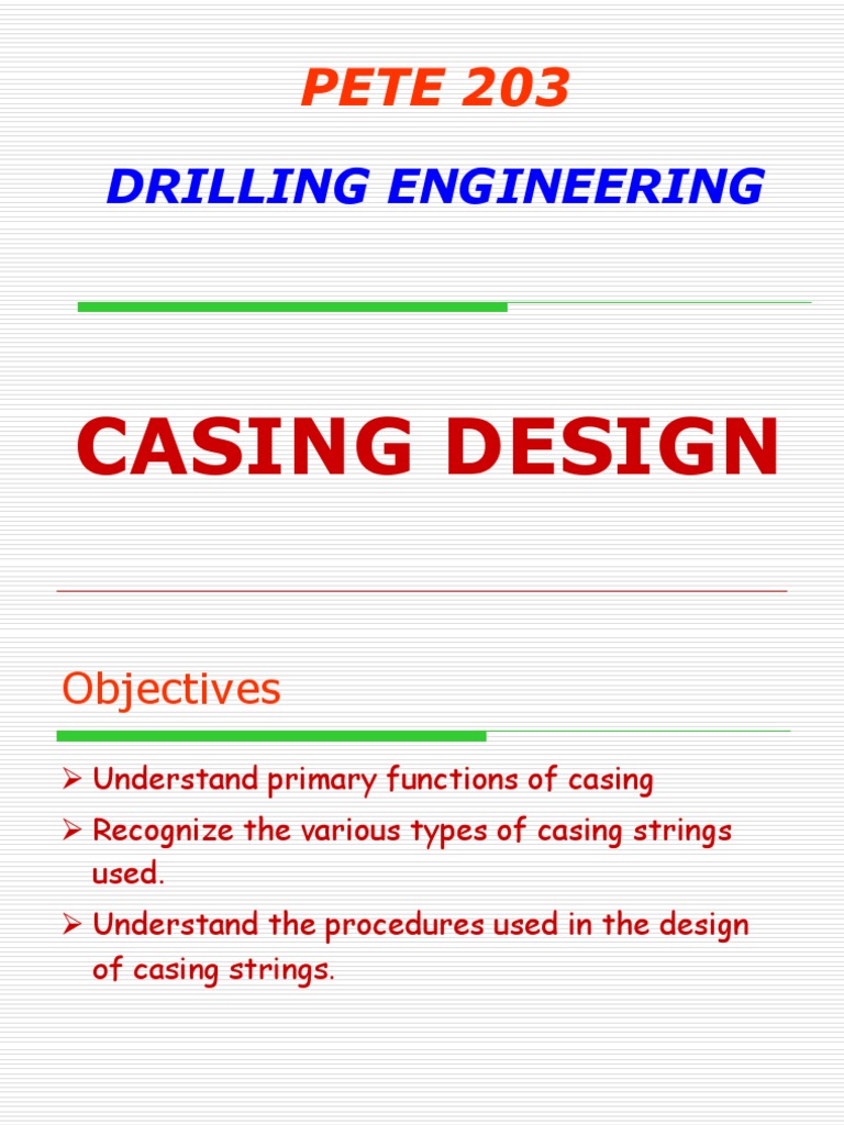 Casing Design | PDF | Casing (Borehole) | Strength Of Materials