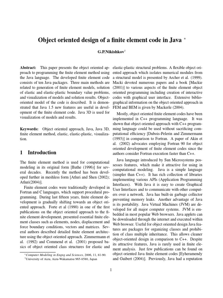 Oodesign Fem Java Pdf Java Programming Language Object Oriented Programming
