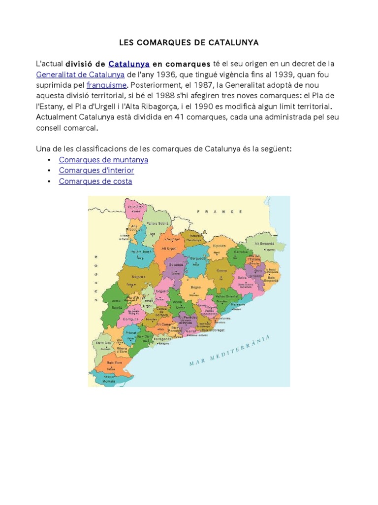 Comarques de Catalunya | PDF