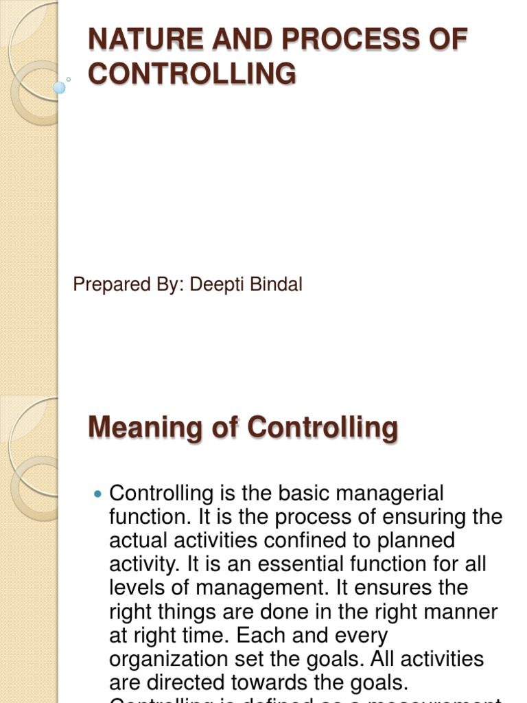 Nature and Process of Controlling | PDF | Goal | Qualitative Research