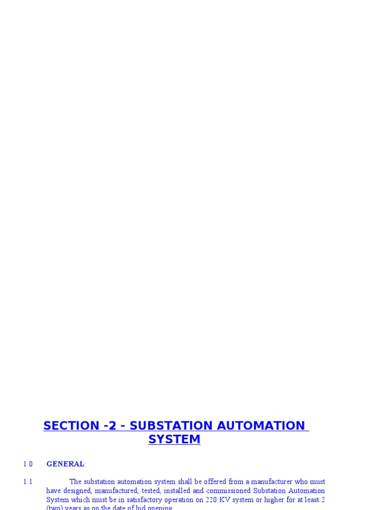 Substation Automation System Overview | PDF | Electrical Substation ...
