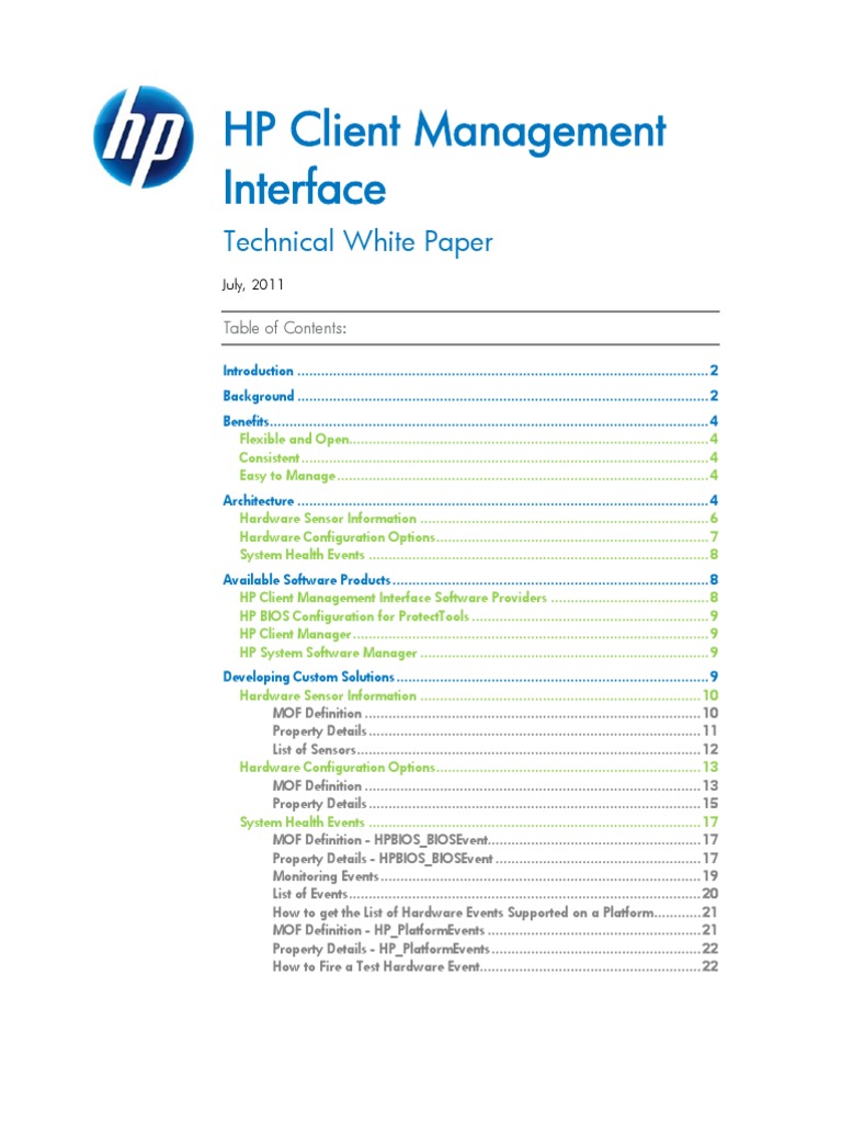 HP Client Management Interface Technical Whitepaper | PDF | Component ...