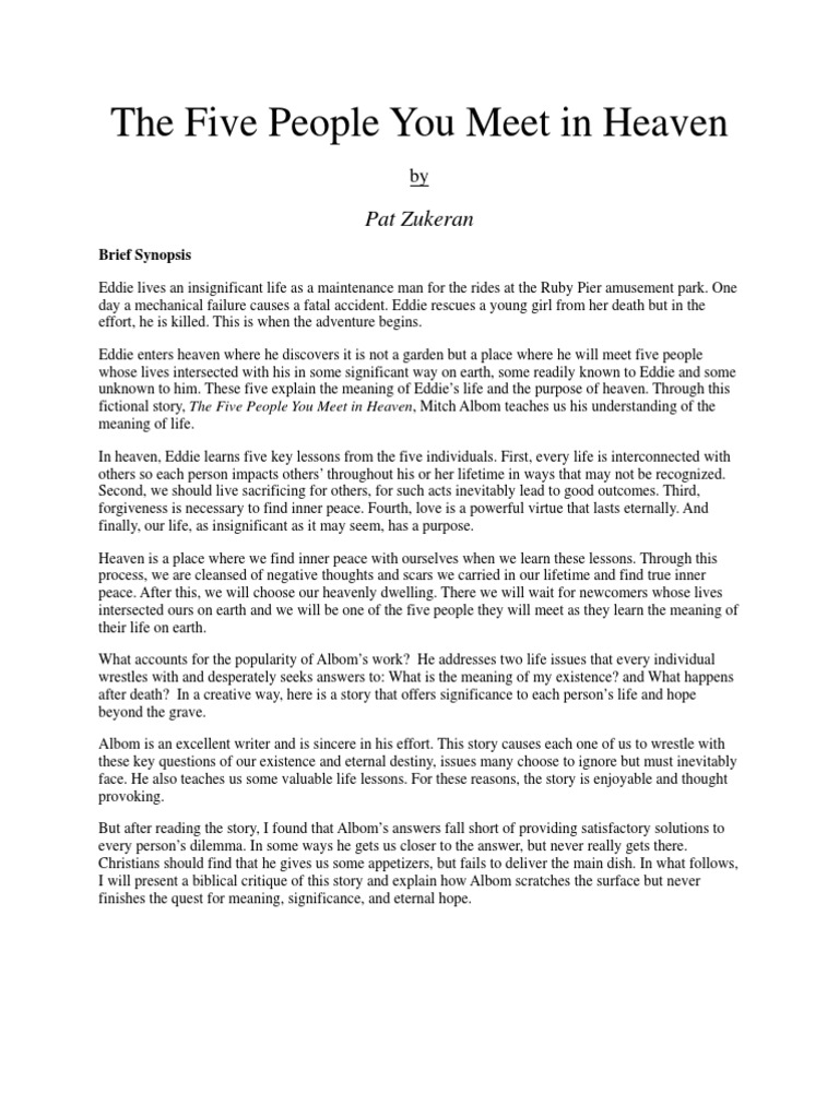 Five People You Meet in Heaven | PDF | Heaven | Sin