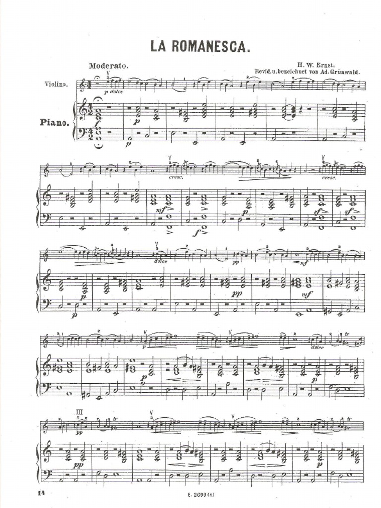 La Romanesca - Piano Violin | PDF | Home & Garden