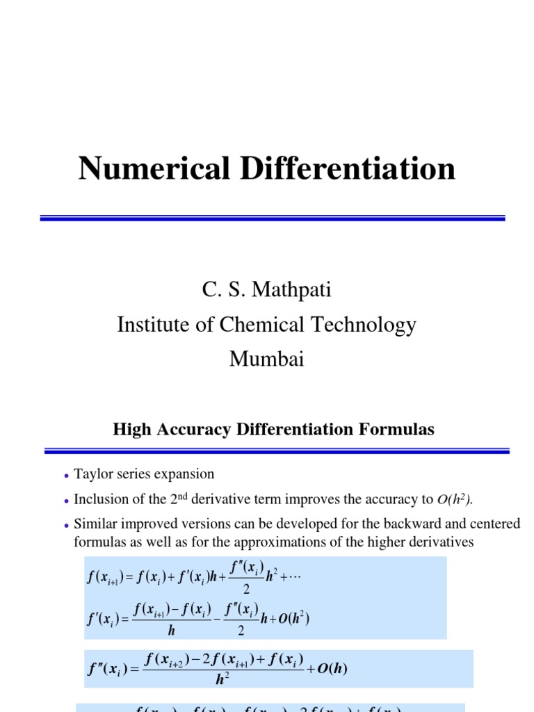 High Accuracy Numerical Differentiation | PDF | Flux | Derivative