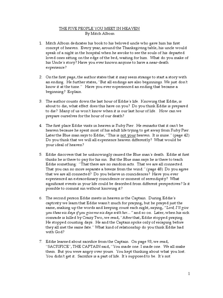 The Five People You Meet In Heaven Captain