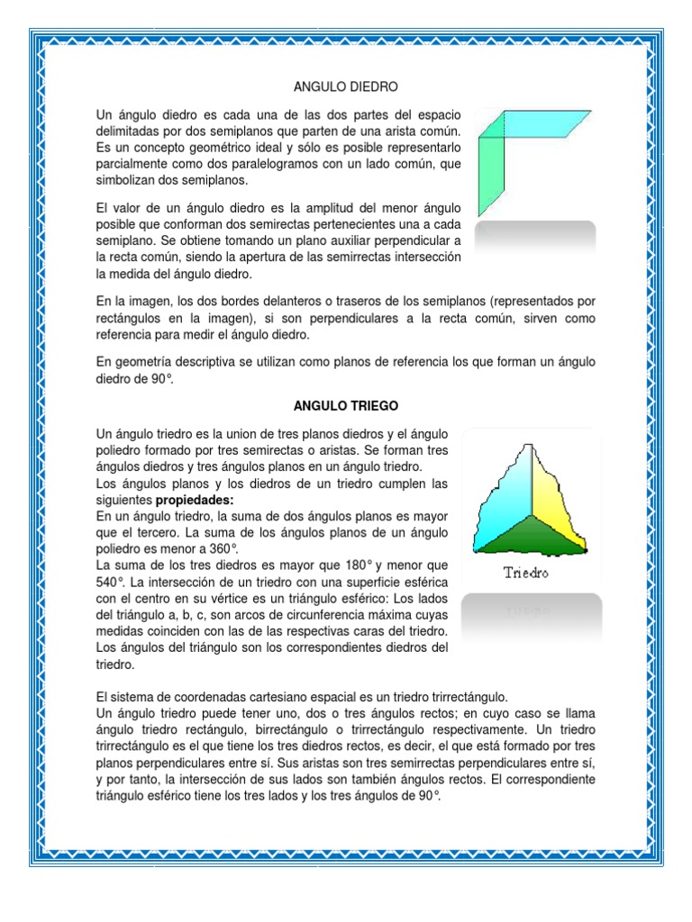 Angulo Diedro | PDF | Ángulo | Geometria clasica