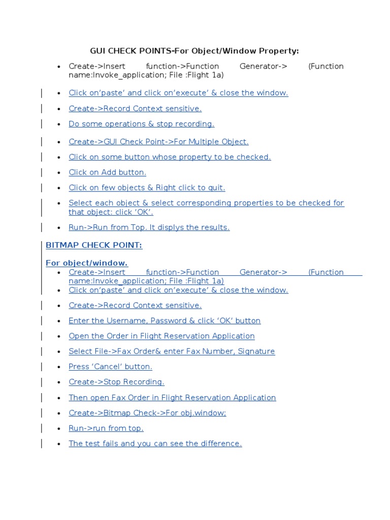 GUI Checkpoints F Winruner | PDF | Button (Computing) | Graphical User ...