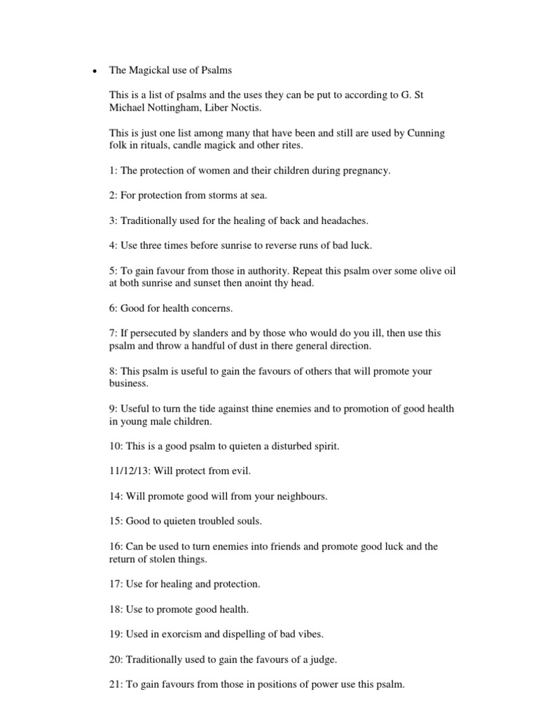 The Magickal Use of Psalms and Powders | PDF | Powder (Substance ...