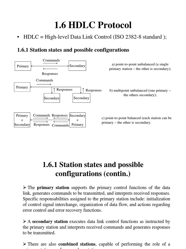 1.6 HDLC Protocol: - HDLC High-Level Data Link Control (ISO 2382-8 Standard) | PDF ...