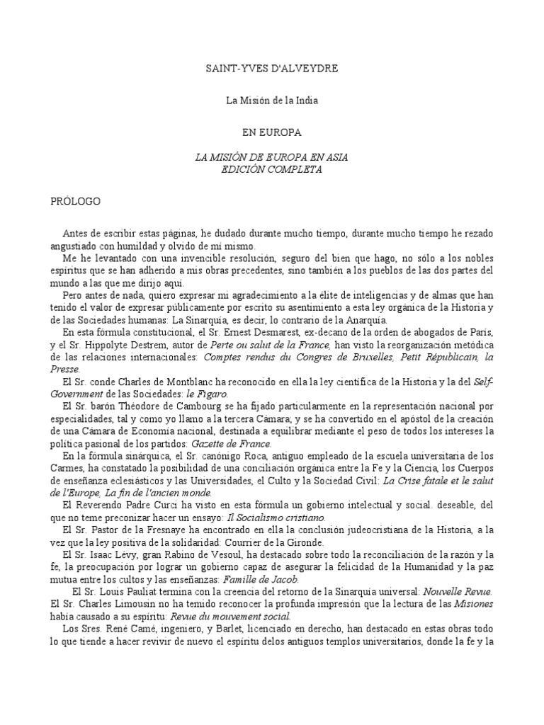 Saint Ives DAlveydre La Mision de La India en Europa | PDF | Moisés | Jesús