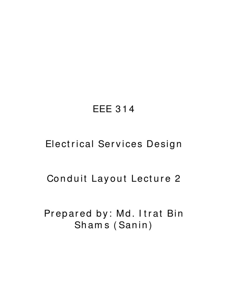 Conduit Layout Design for EEE 314 | PDF | Electrical Components | Wire