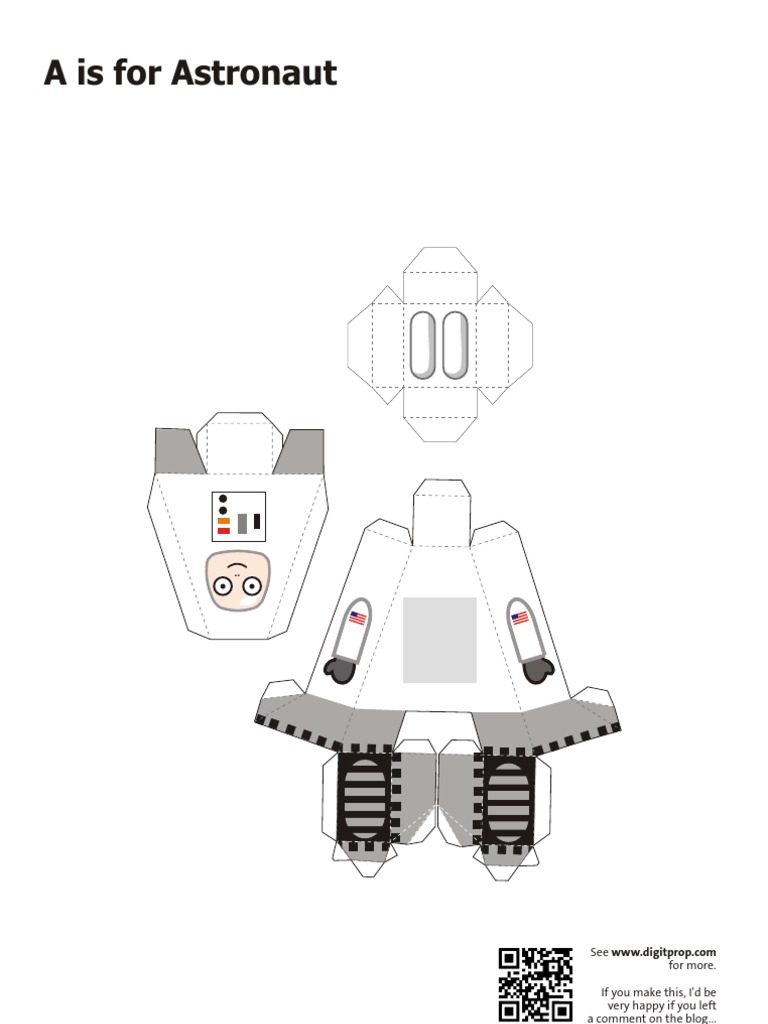 Blog Paper Toy Papercraft Alphabet A Astronaut Template | PDF
