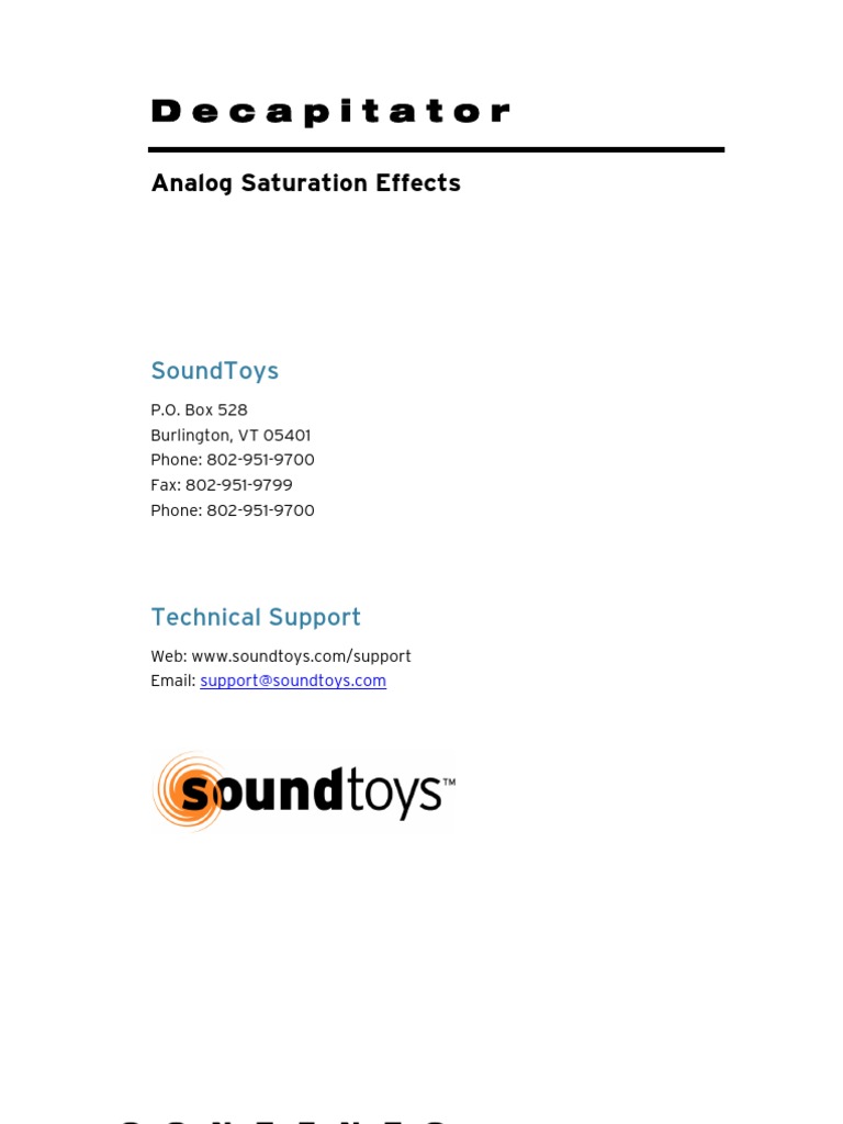 Decapitator Manual | PDF | Sound Recording | Audio Engineering