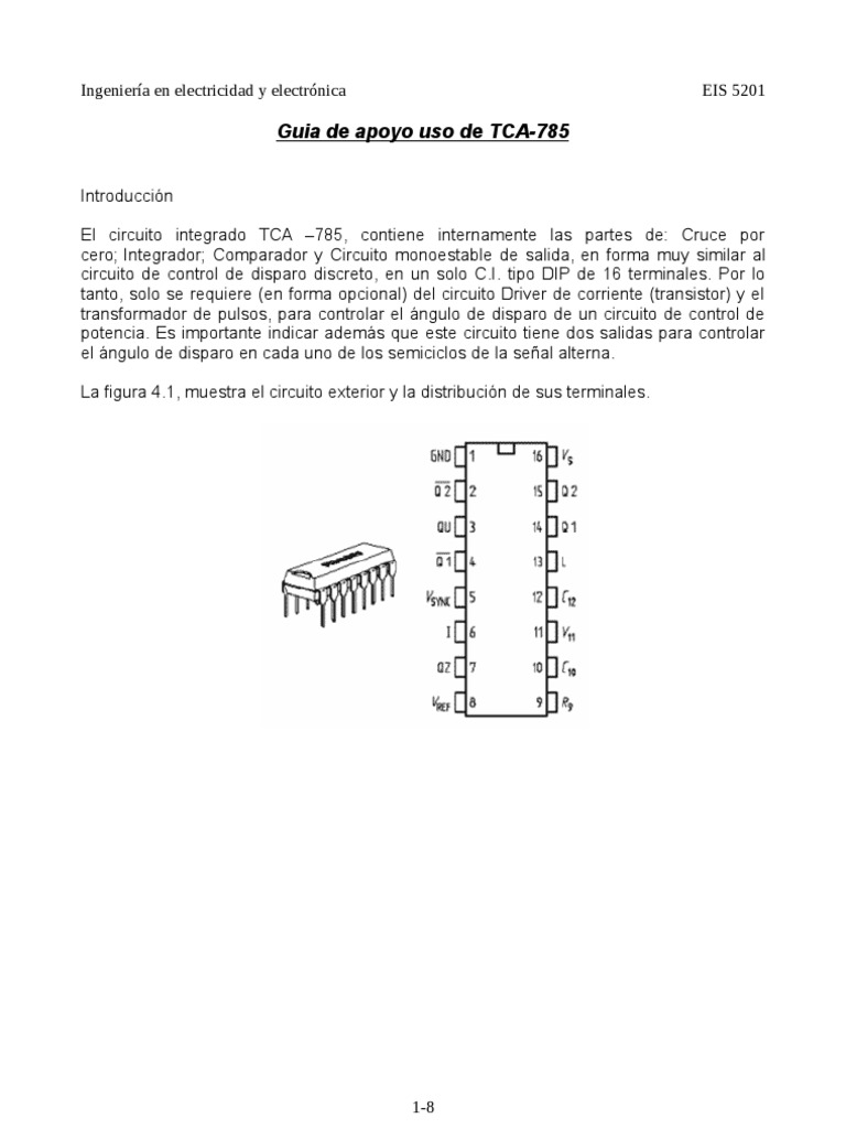 Guia Apoyo TCA785 | PDF | voltaje | Electrónica