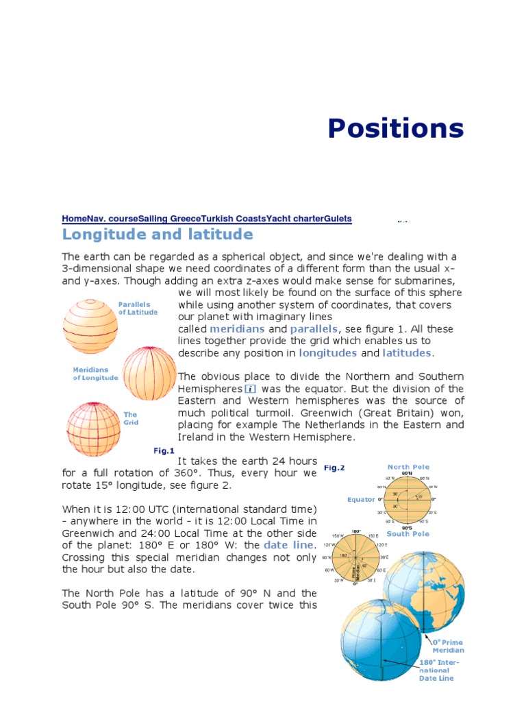 Positions: Longitude and Latitude | Download Free PDF | Longitude | Latitude