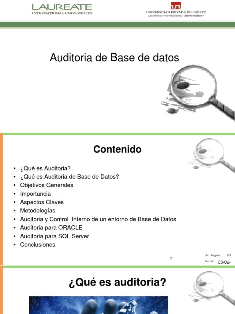 Auditoria de Base de Datos PDF | PDF | Servidor SQL de Microsoft ...