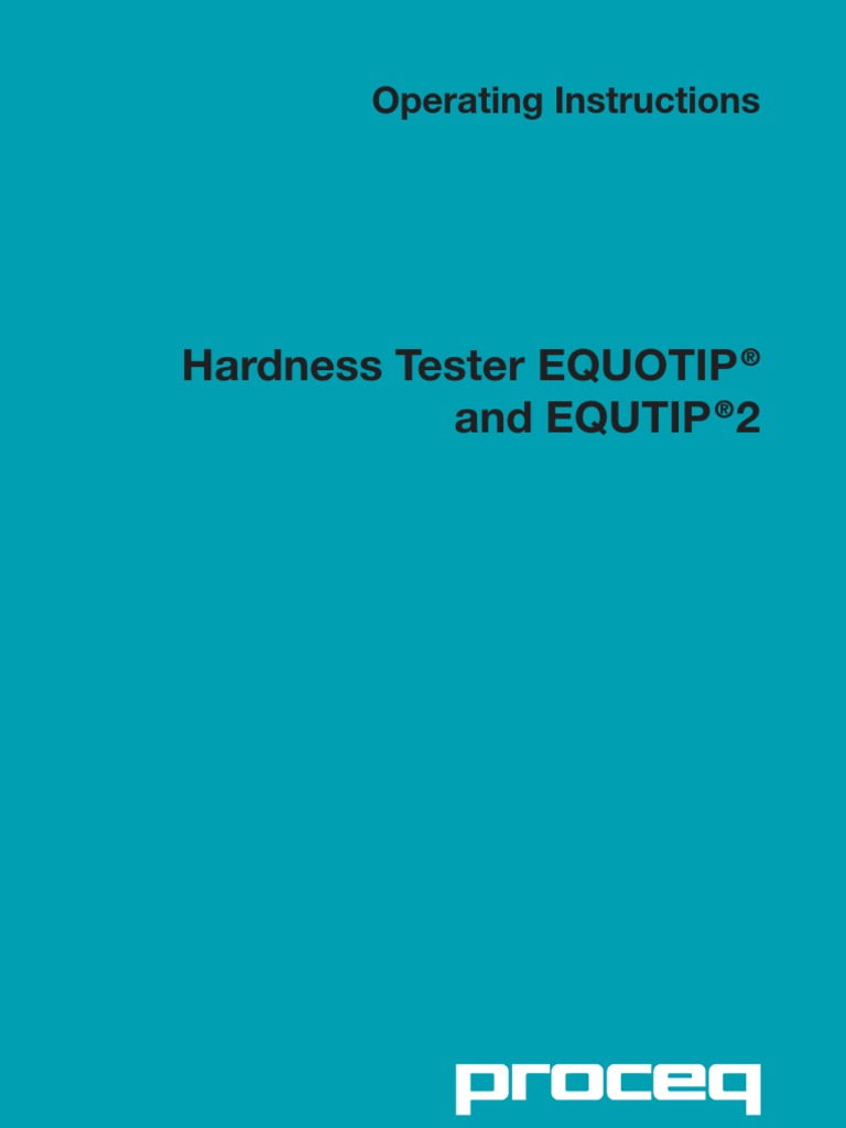 Equotip 2 User Manual E - 200605 | PDF