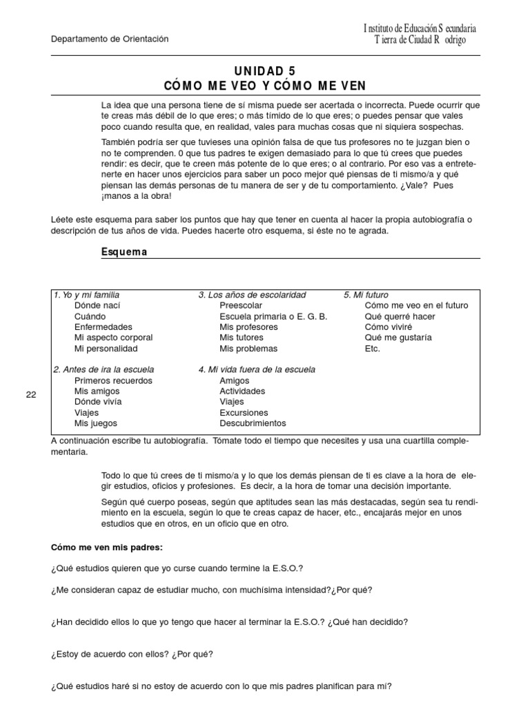 Como Me Veo y Como Me Ven Los Demás | PDF | Educación Secundaria | Science