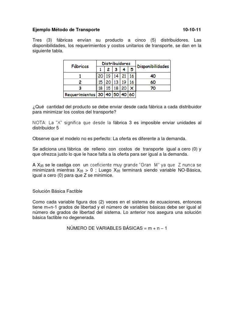 5 Modelos de Transporte | PDF | Programación lineal | Transporte
