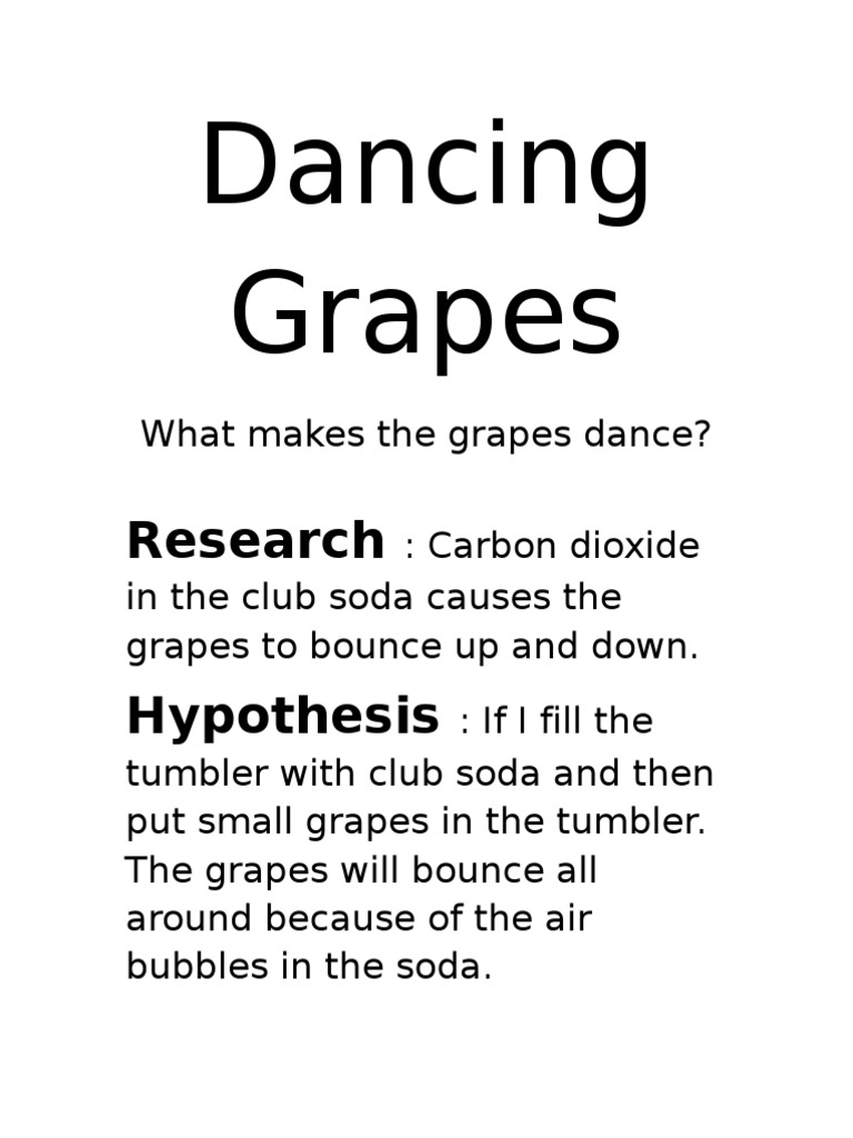 Dancing Grapes Experiment Results | PDF | Science & Mathematics
