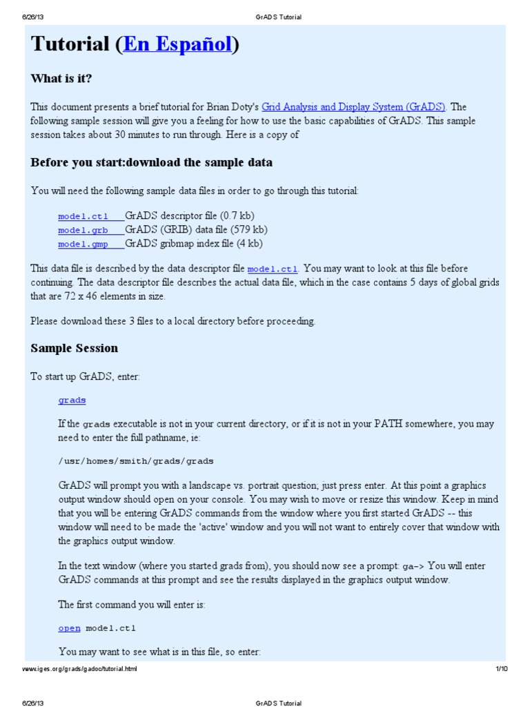 GrADS Tutorial | Download Free PDF | Command Line Interface | Computer File