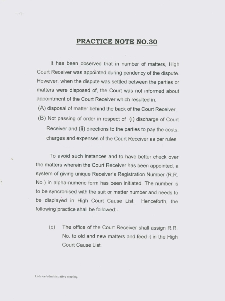 Bombay Practice Notes Compilation-From Bombay HC Website | PDF ...
